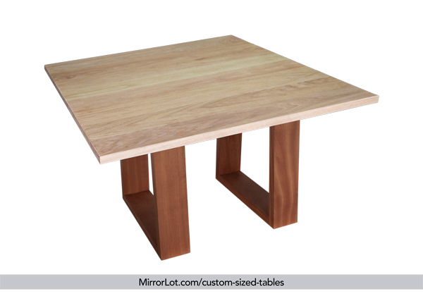 Custom table natural red oak table top and natural african mahogany ...
