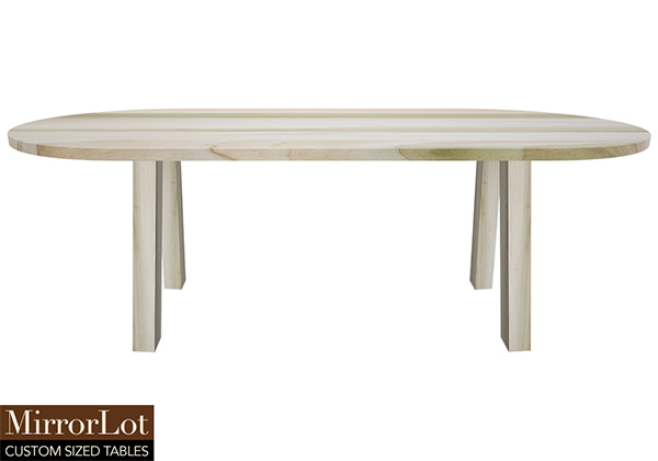 Custom table natural poplar table top and natural poplar table legs